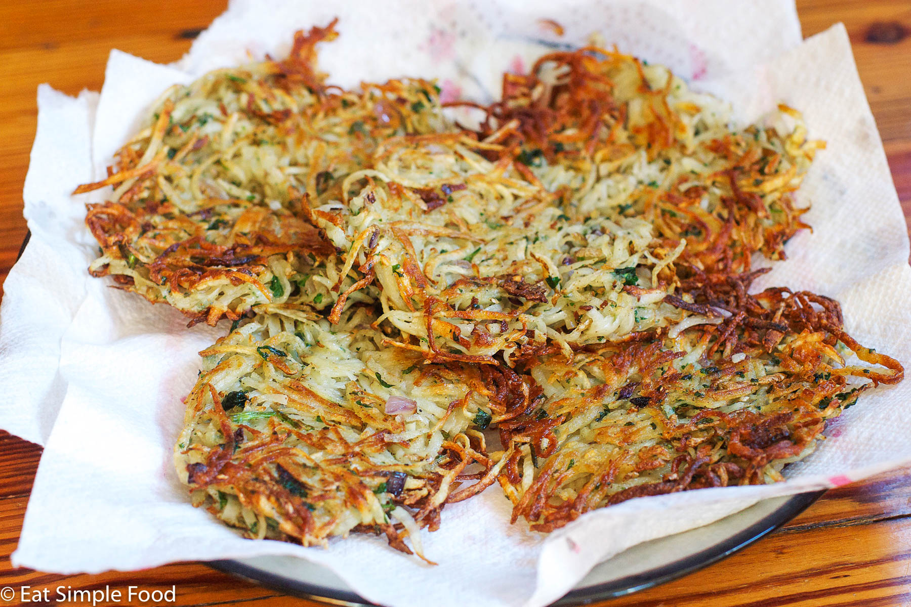Crispy Homemade Potato Latkes Recipe and Video - Eat Simple Food