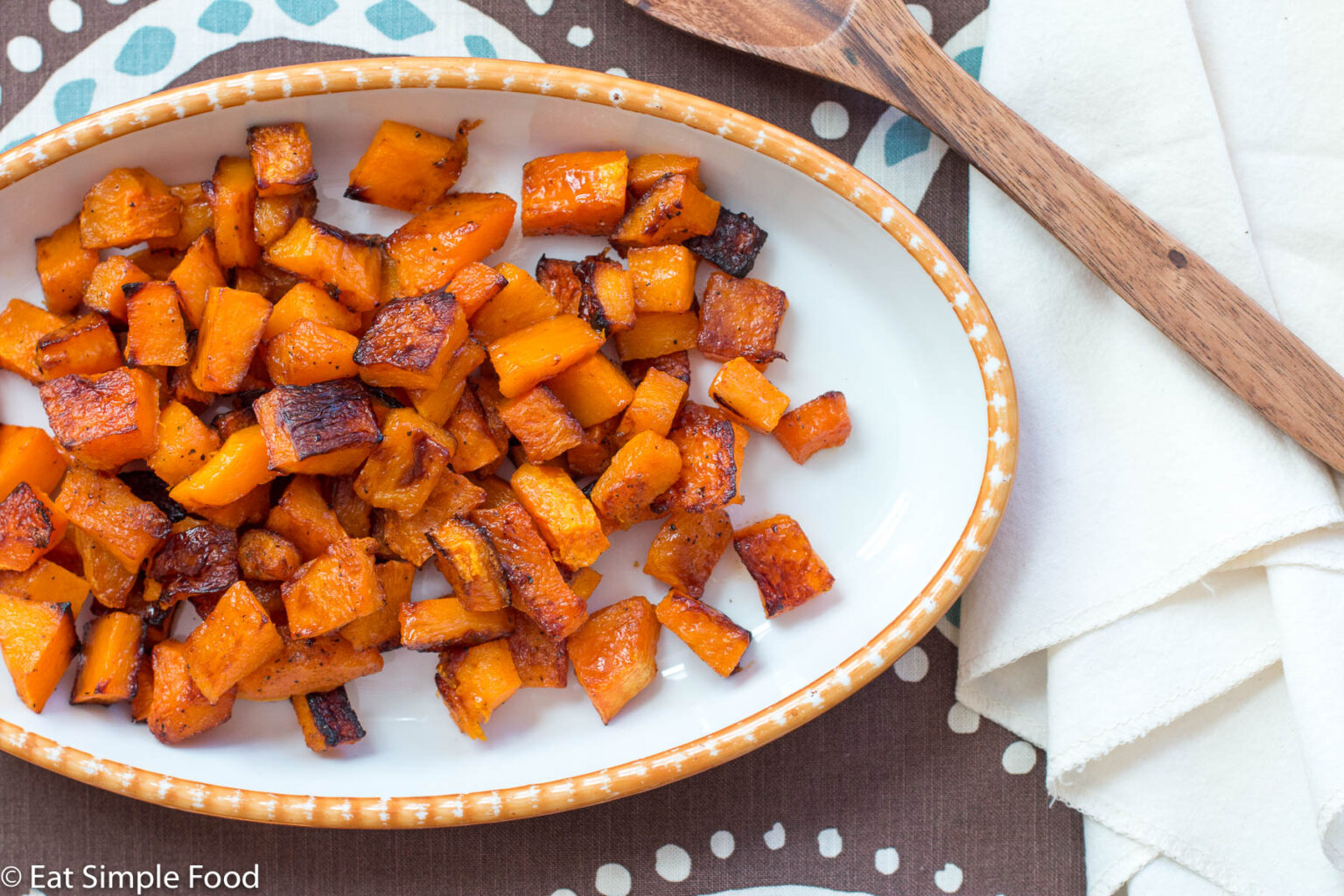 Easy Roasted Butternut Squash Chunks Recipe - Eat Simple Food