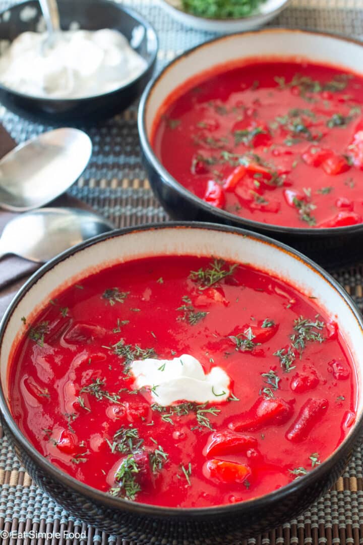 Vegetarian Borscht (Beet Soup) with Dill Recipe and Video - Eat Simple Food